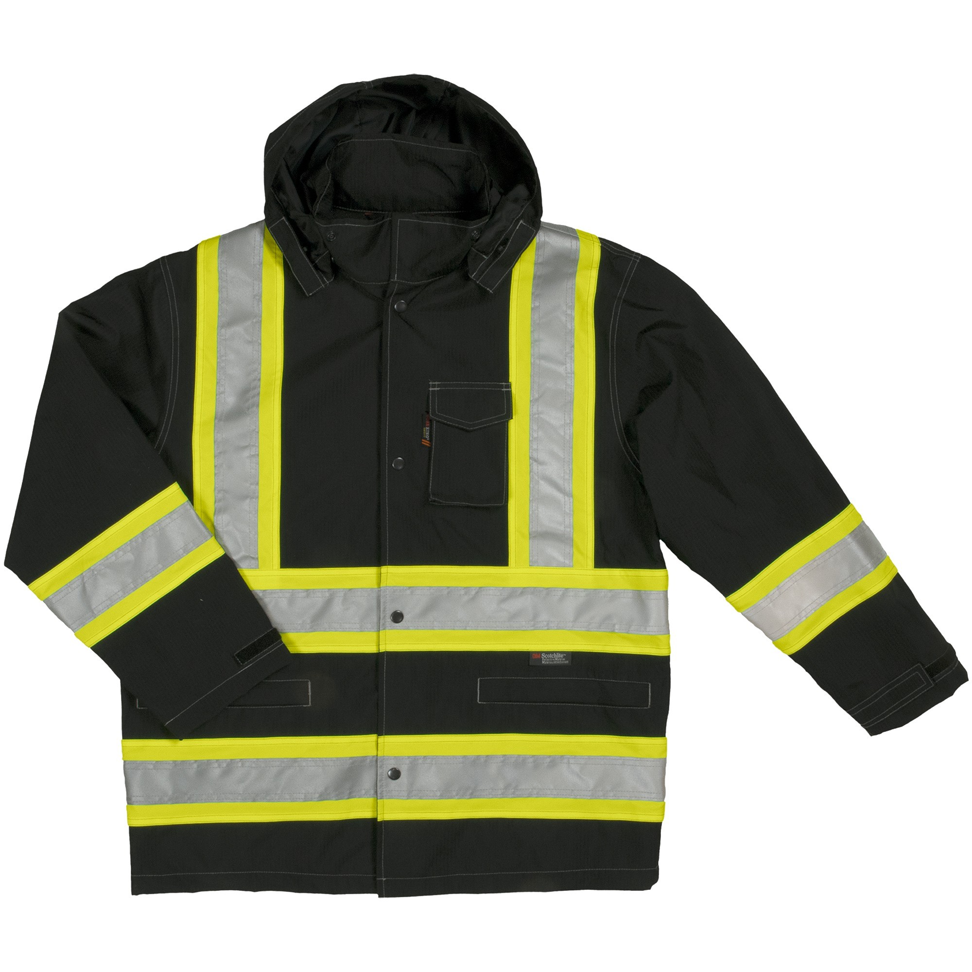 Custom Tough Duck Safety Rain Jacket - Coastal Reign
