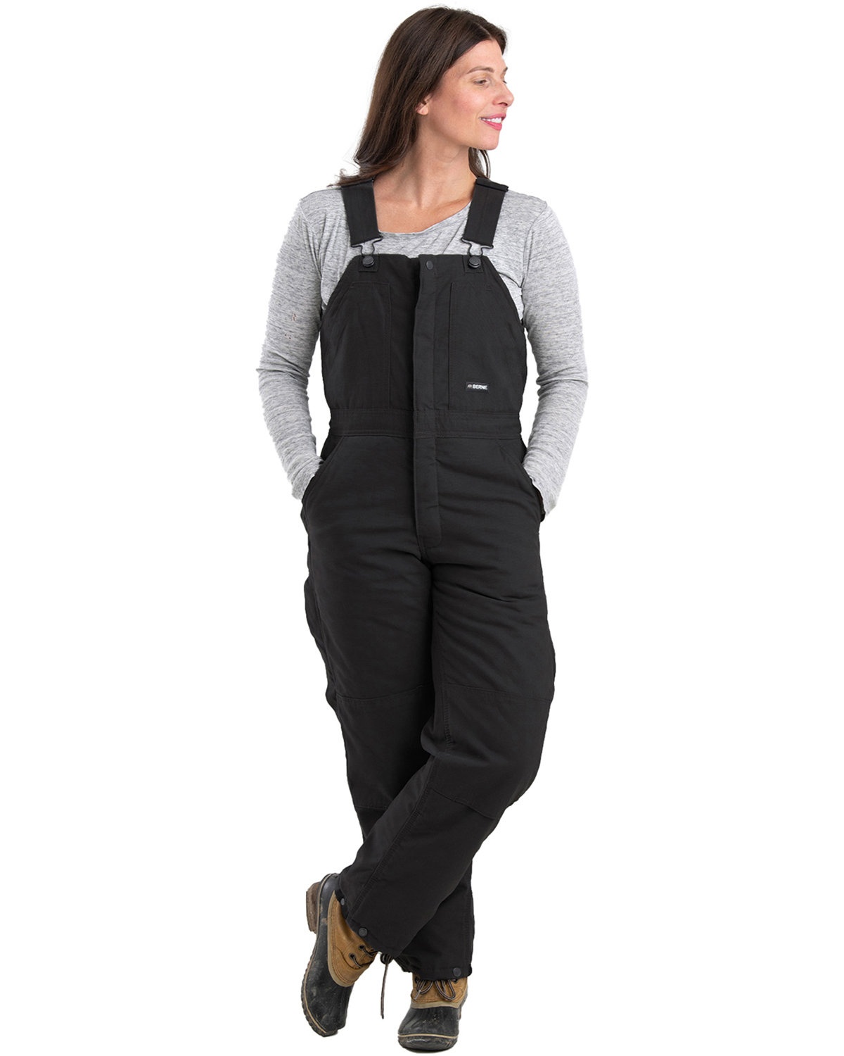 Custom Berne Ladies Softstone Duck Insulated Bib Overall - Coastal Reign